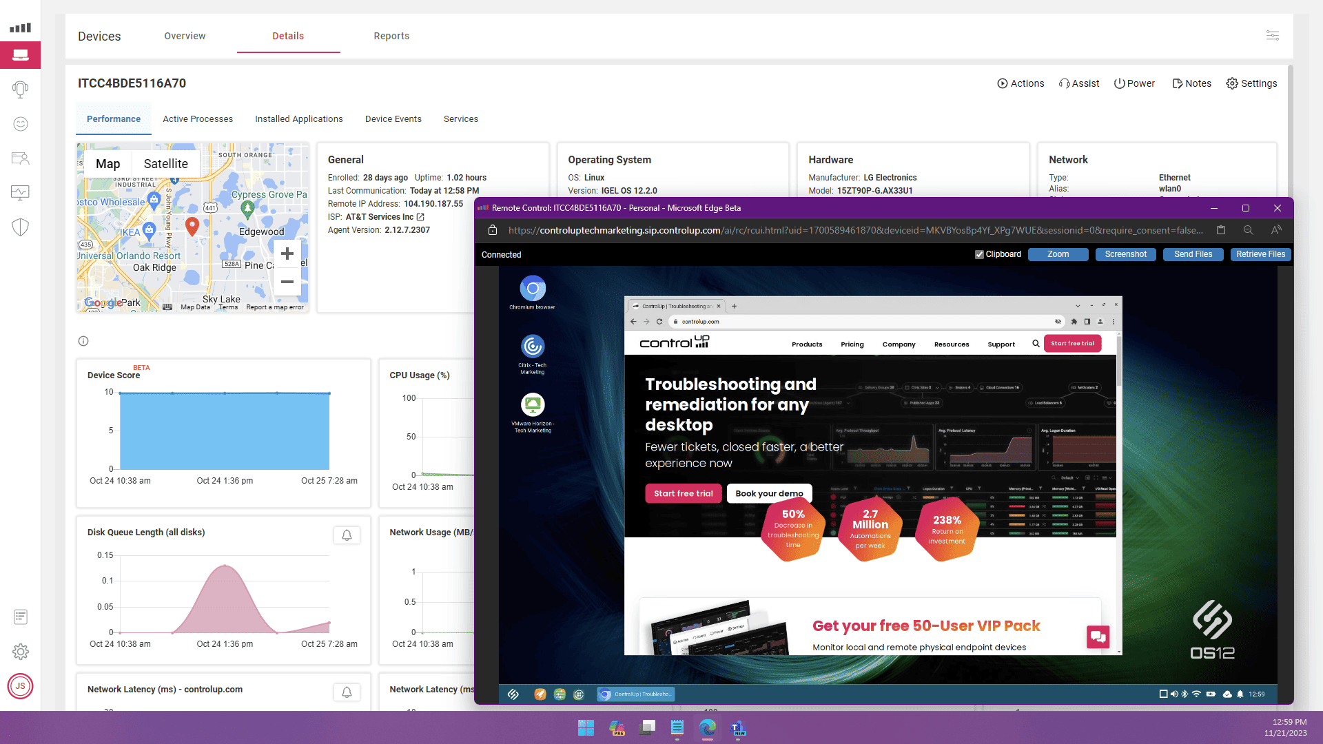 Take monitoring IGEL-powered devices to new heights with IGEL COSMOS and ControlUp DEX